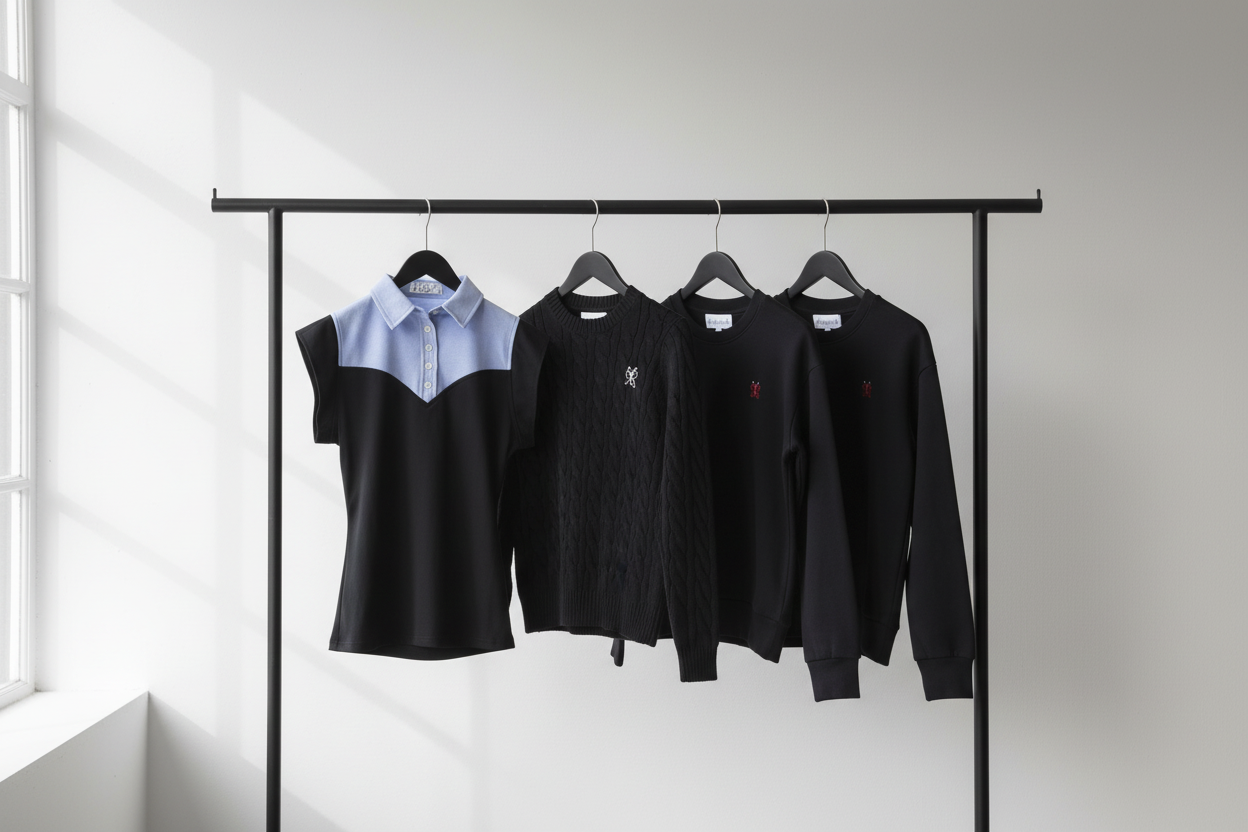 seminary uniform. solid sweaters, t-shirts and light blue blouses ...